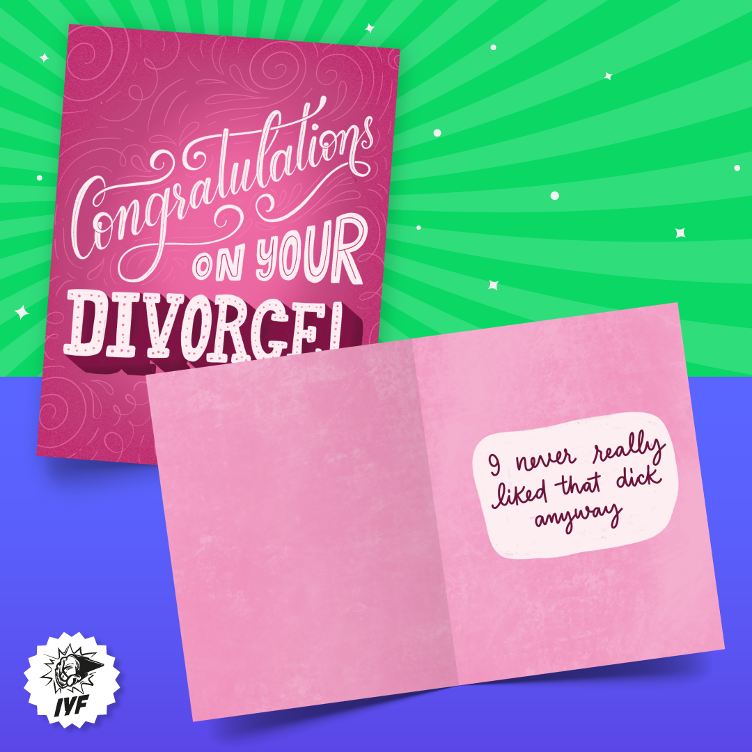 Congrats on Divorce Her – Oversized Divorce Card – InYourFace Designs