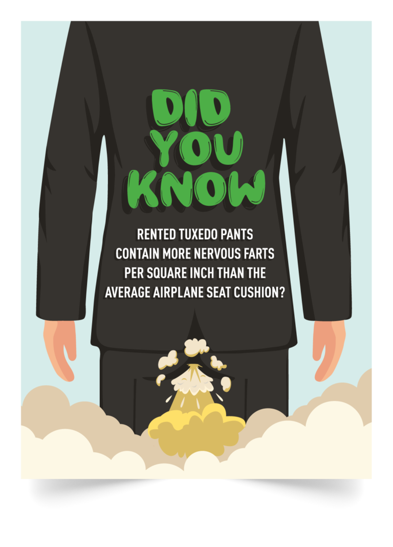 Nervous Groom Farts – Oversized Wedding Card – InYourFace Designs