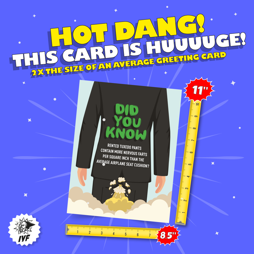 Nervous Groom Farts – Oversized Wedding Card – InYourFace Designs